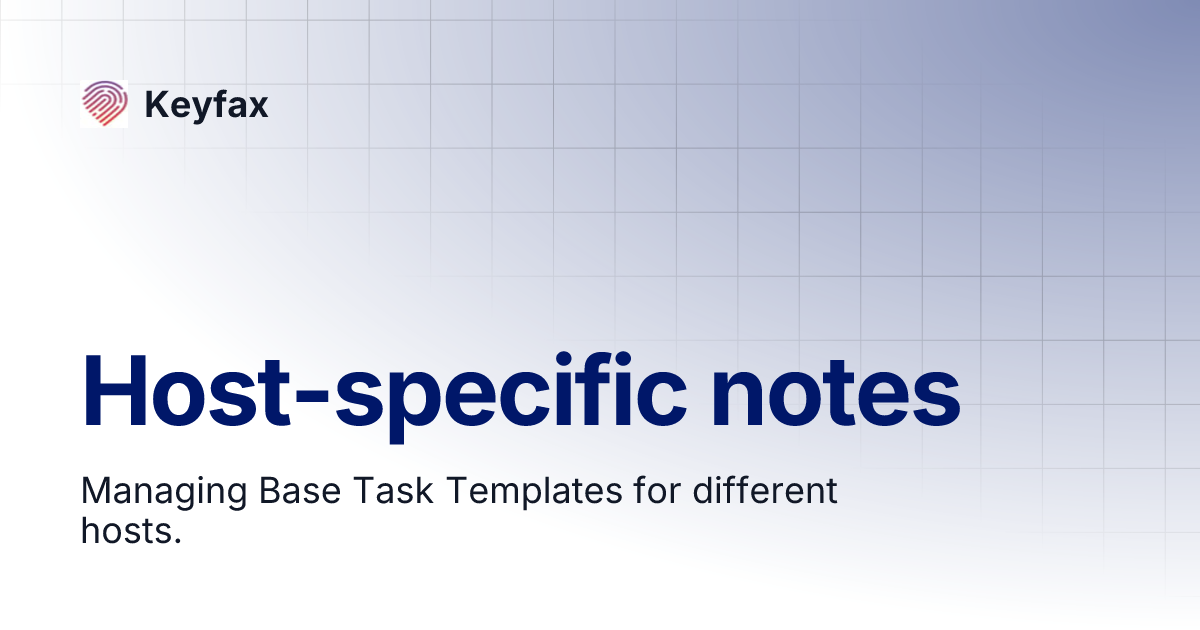 Host-specific notes | Keyfax