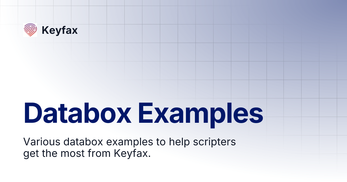 Databox Examples | Keyfax