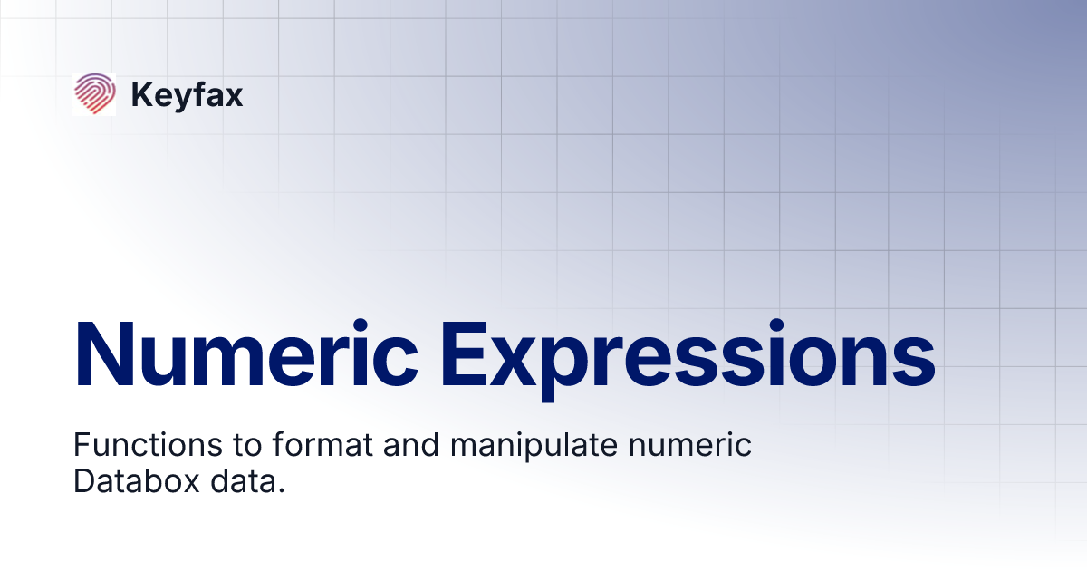 Numeric Expressions | Keyfax