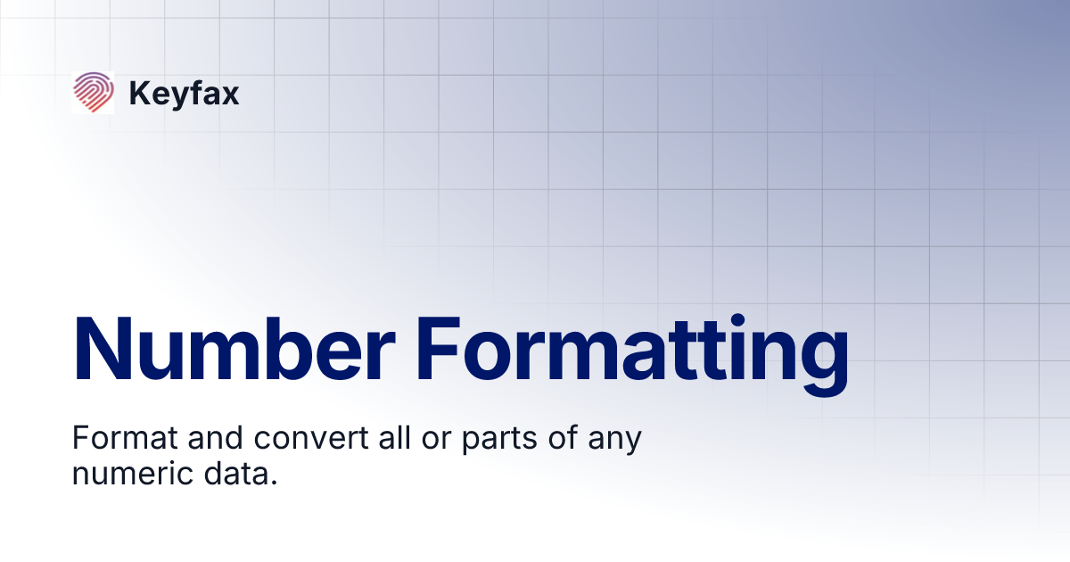 Number Formatting | Keyfax
