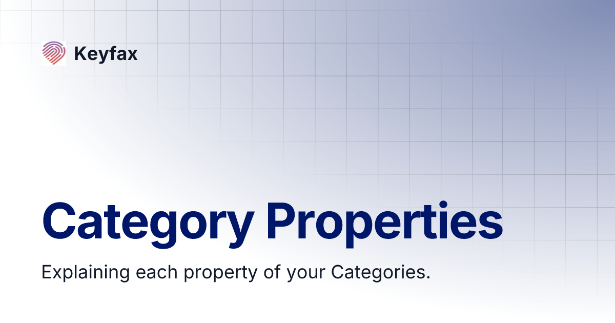 Category Properties | Keyfax